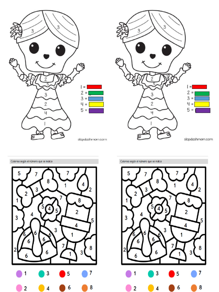 Dibujo Por Numeros Dia de Muertos | PDF