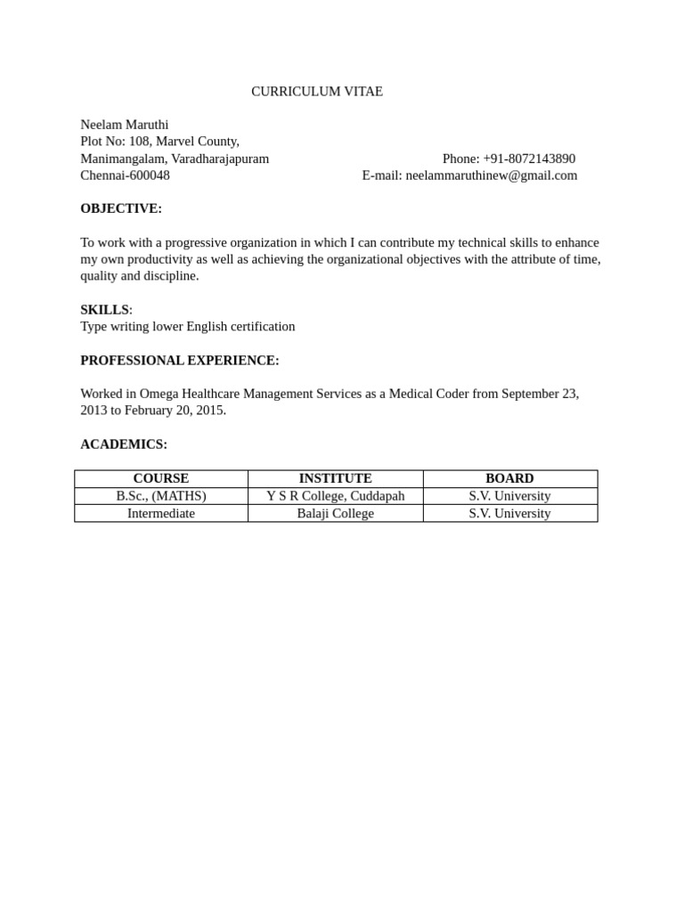 Neelam Maruthi Updated Resume 1 | PDF