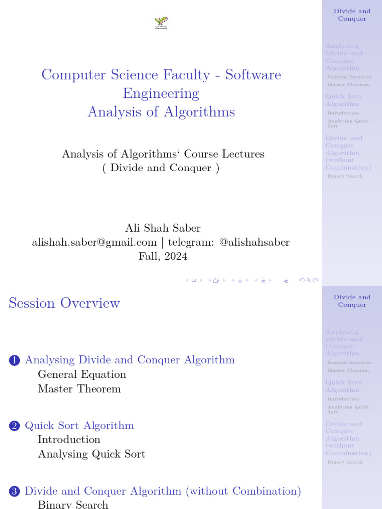 KU05 AA DivideAndConquer 02 | PDF | Computer Science | Computer Programming