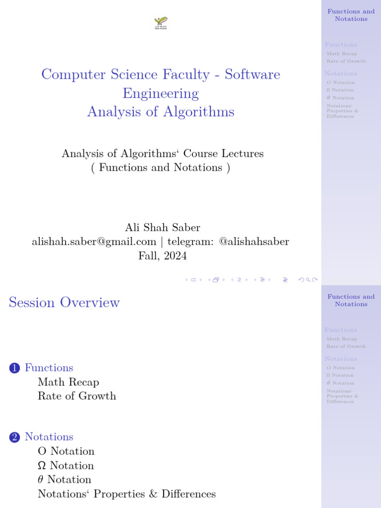 KU03 AA Functions | PDF | Time Complexity | Computational Science