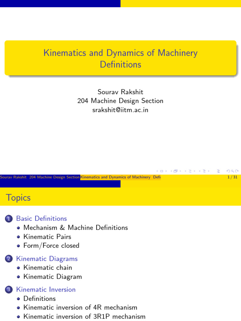 2 Definitions | PDF | Machines | Kinematics