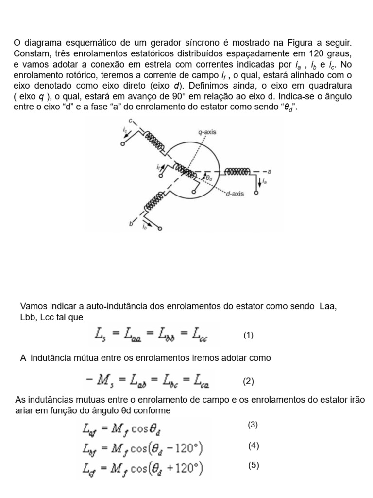 Diagrama e Análise de Gerador Síncrono | PDF | Impedância elétrica ...