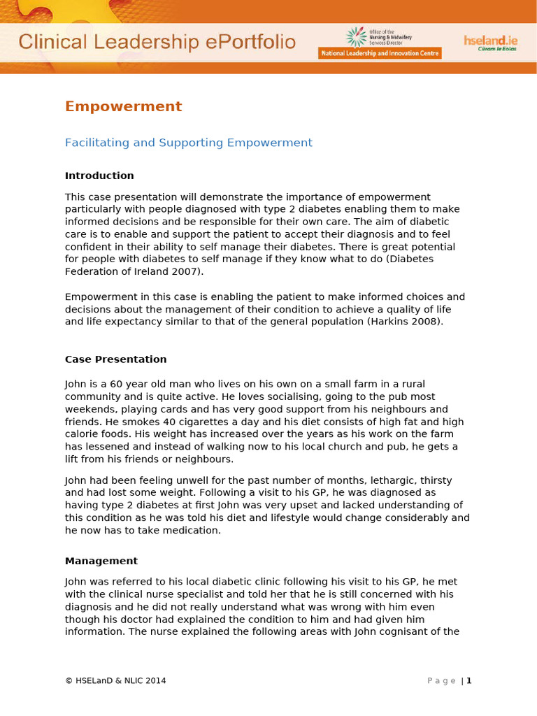 Empowering Self-Management in Diabetes | PDF | Empowerment | Health Care