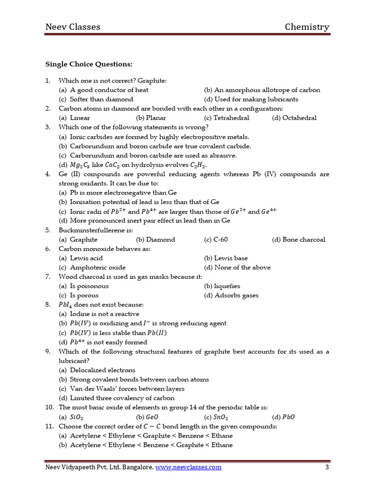 group 14 elements | PDF | Carbon | Chemical Bond