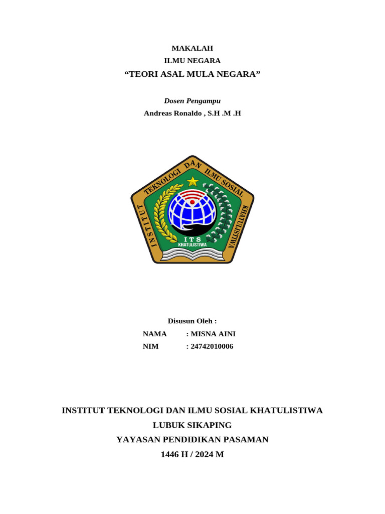 Teori Asal Mula Negara | PDF | Filsafat