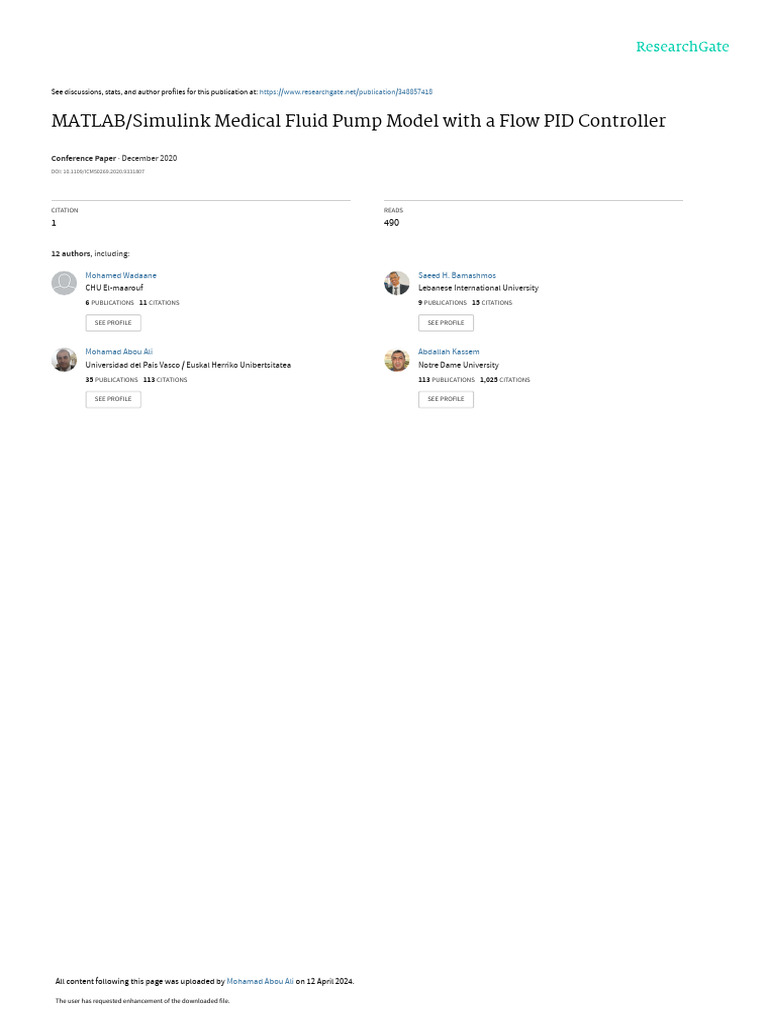 MATLAB/Simulink Medical Fluid Pump Model With A Flow PID Controller ...