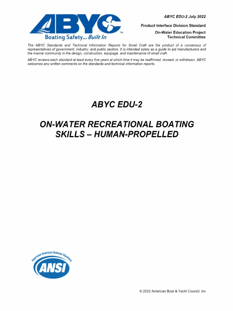 Edu-2 On-Water Recreational Boating Skills Human-Propelled - 1592319875 - Edu-2 | PDF