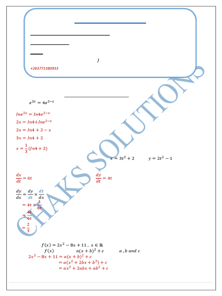 Exercise 6-Answers Chaks Pure Mathematics | PDF | Mathematics | Mathematical Objects