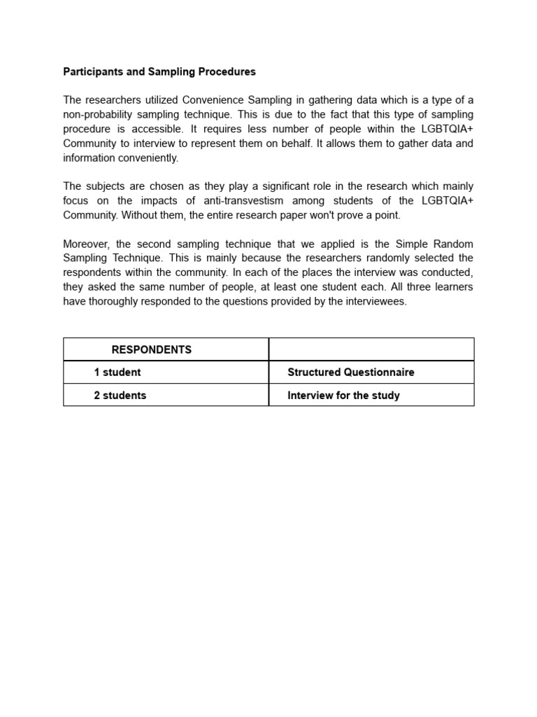 Participants and Sampling Procedure | PDF