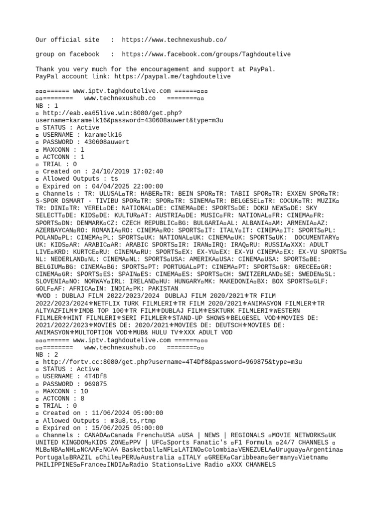 Xtream Iptv M3u 09-11-2024 | PDF | Latin America | Netflix