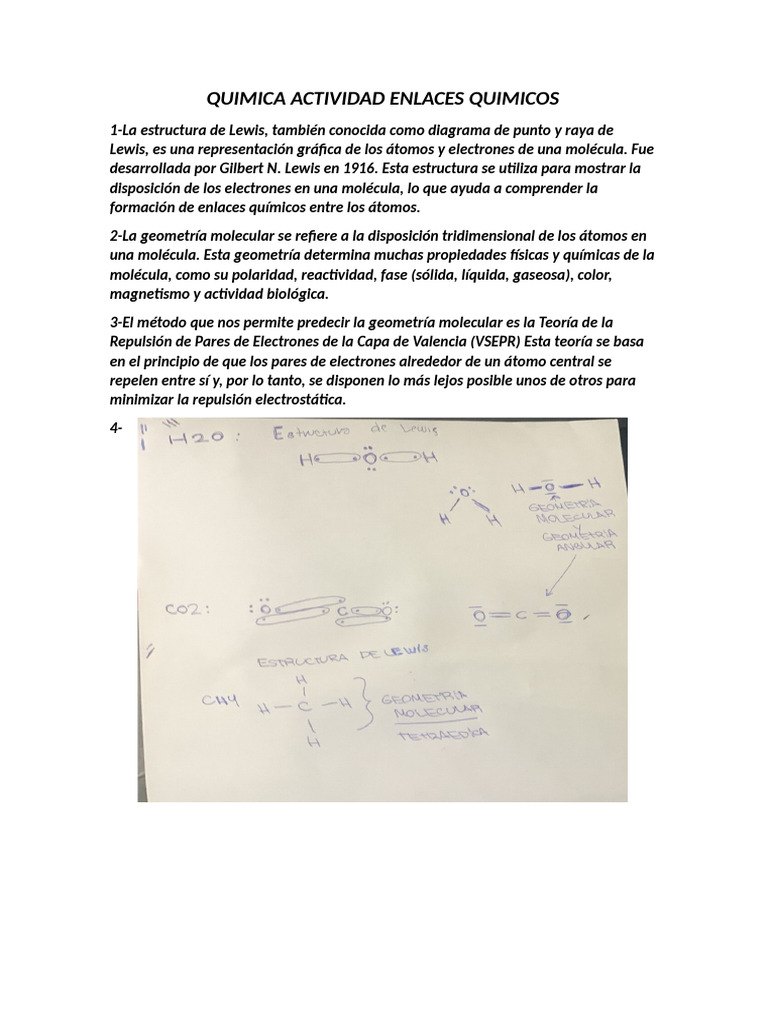 Quimica Actividad Enlaces Quimicos Pdf