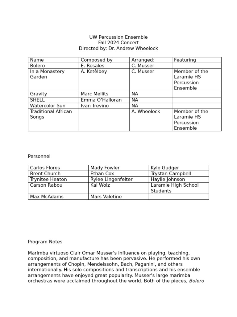 Percussion Ensemble | PDF | Musical Compositions