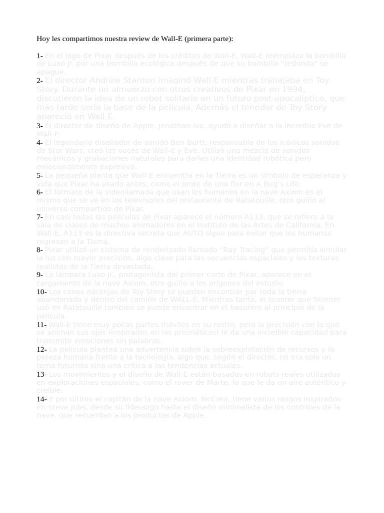 Wall E | PDF | Pixar