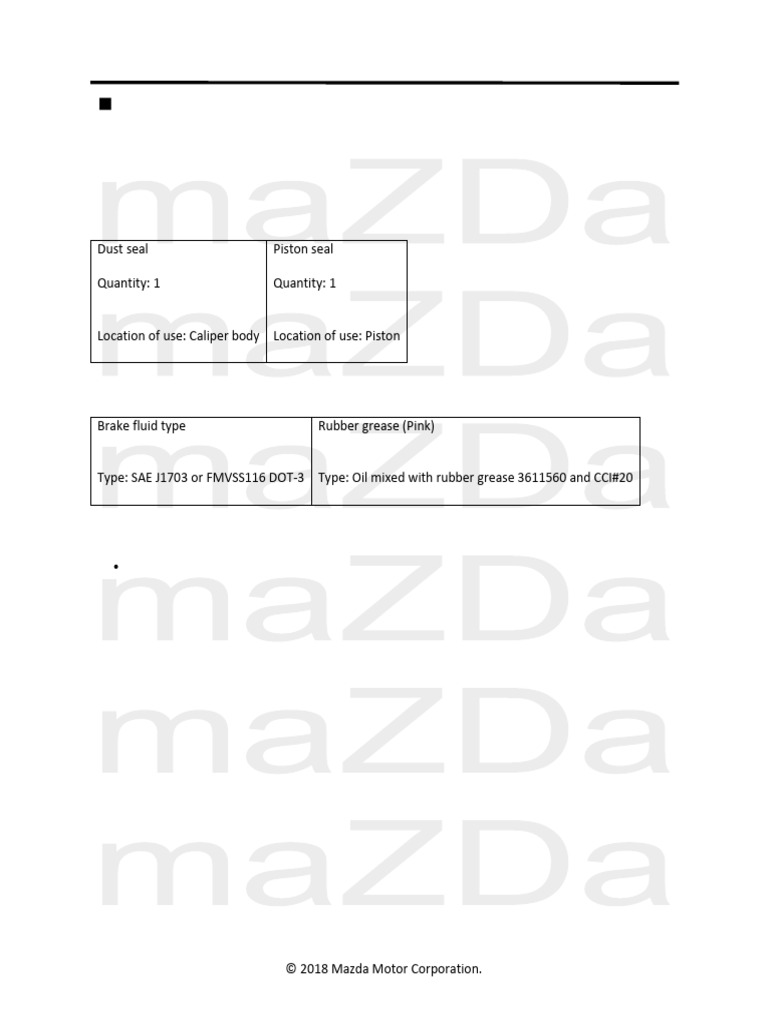 Front Brake Caliper Disassembly Assembly (With Single Piston | PDF