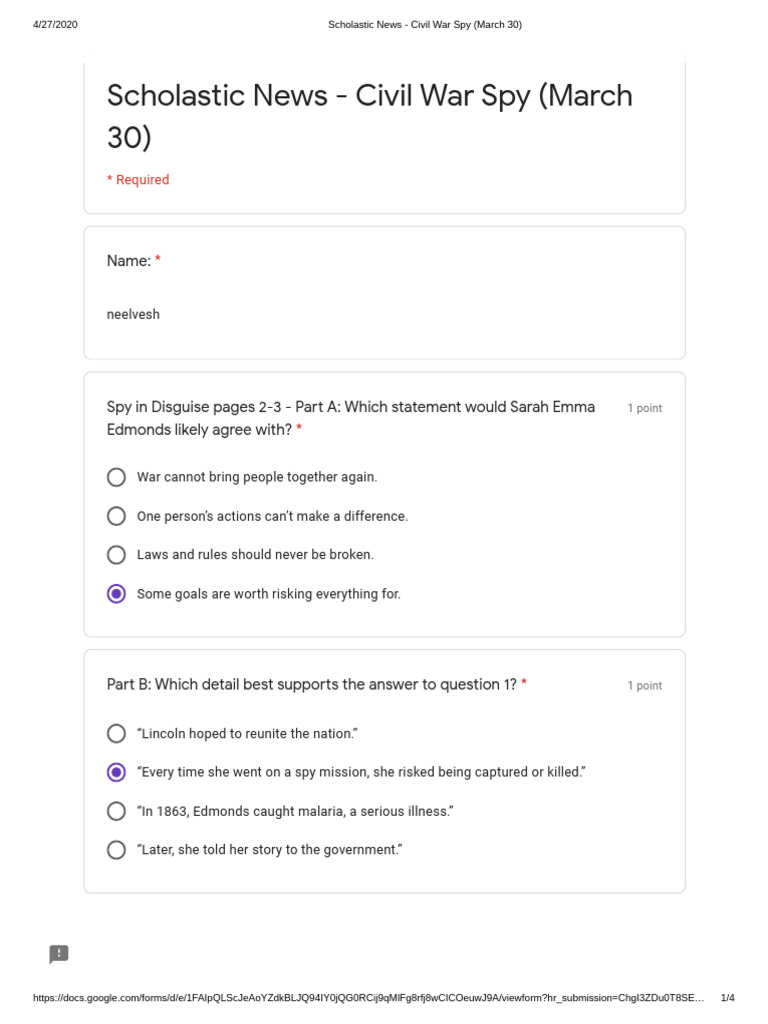 Scholastic News - Civil War Spy (March 30) | PDF | American Civil War