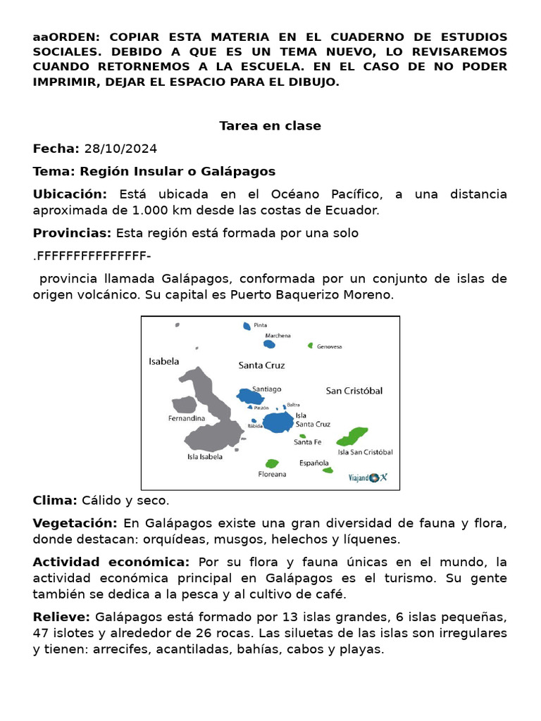 Materia - EESS - Región Insular o Galápagos | PDF