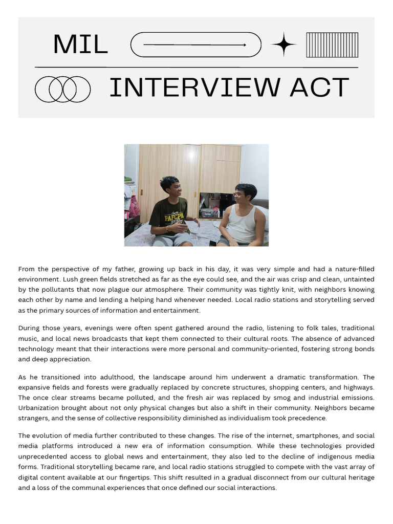 Mil Interview Activity | PDF | Storytelling | Entertainment