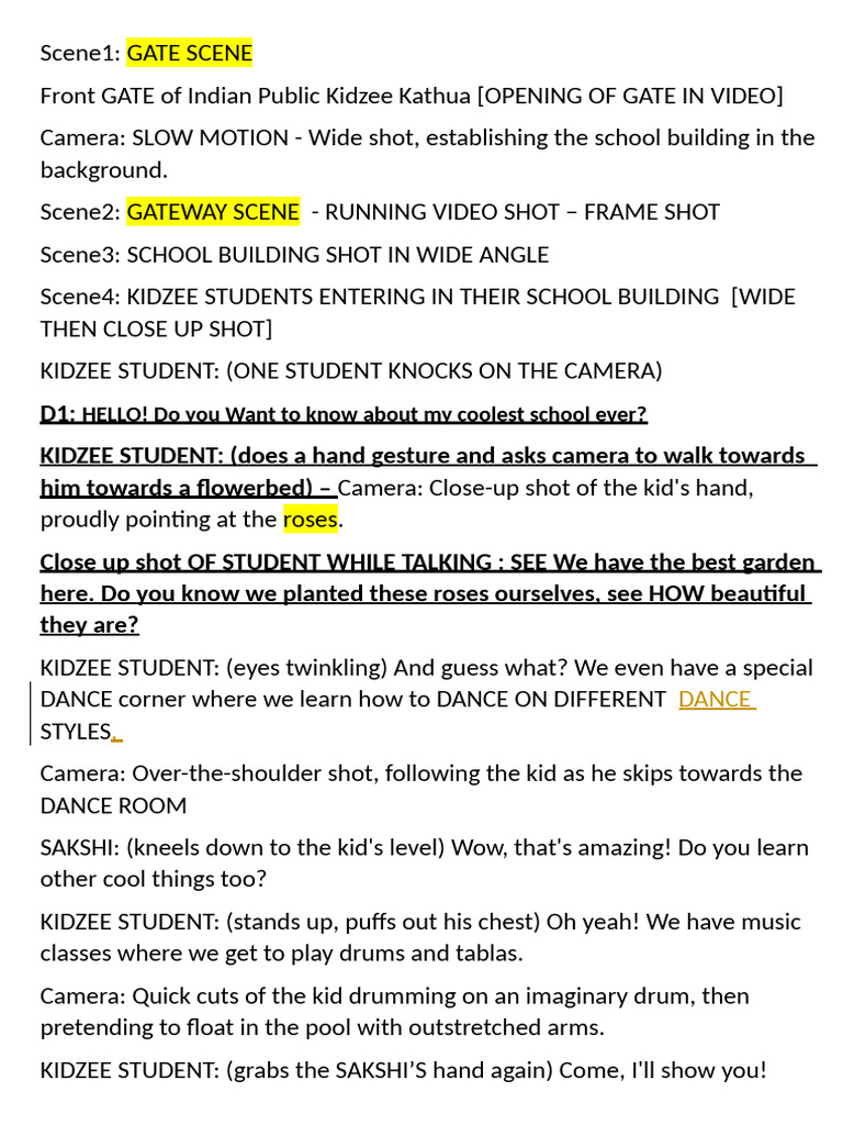 Student Admission Video Script (2024) | PDF