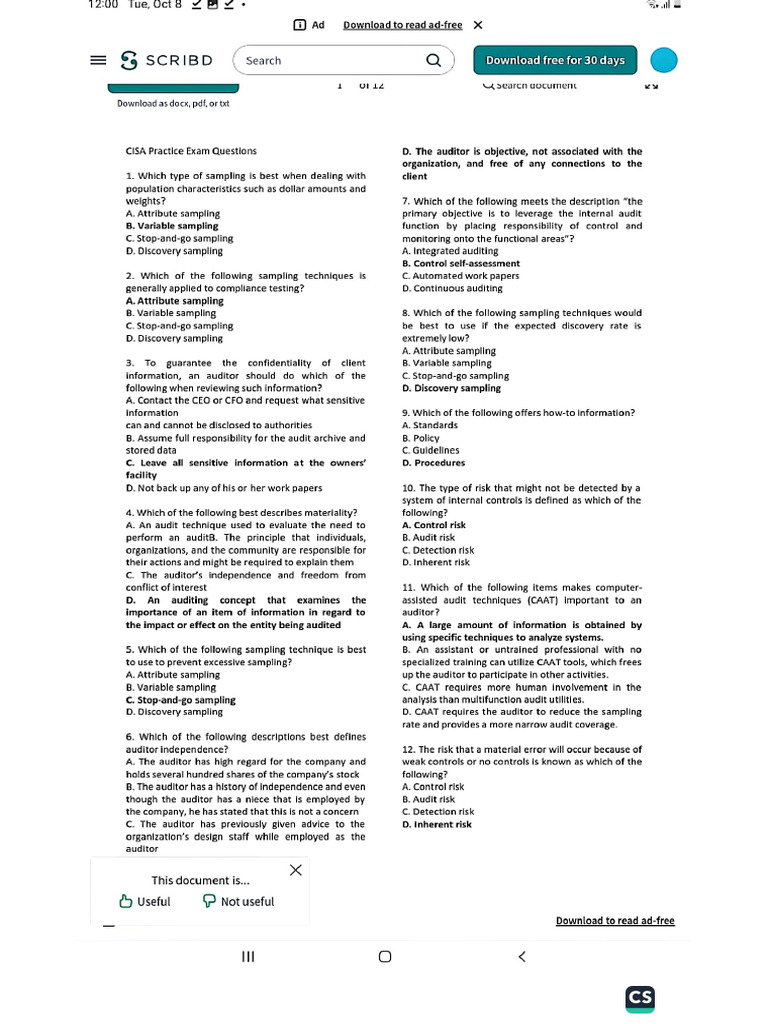 ICAB Question Bank 20241 | PDF