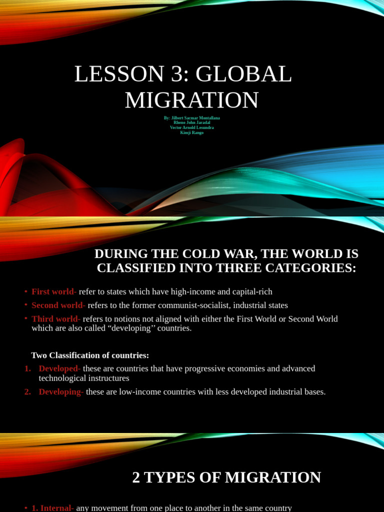 Lesson 3 Global Migration Jilbert Montallana | PDF