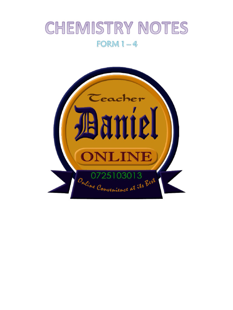 Chemistry Form 1-4 Notes Booklet | PDF | Filtration | Distillation