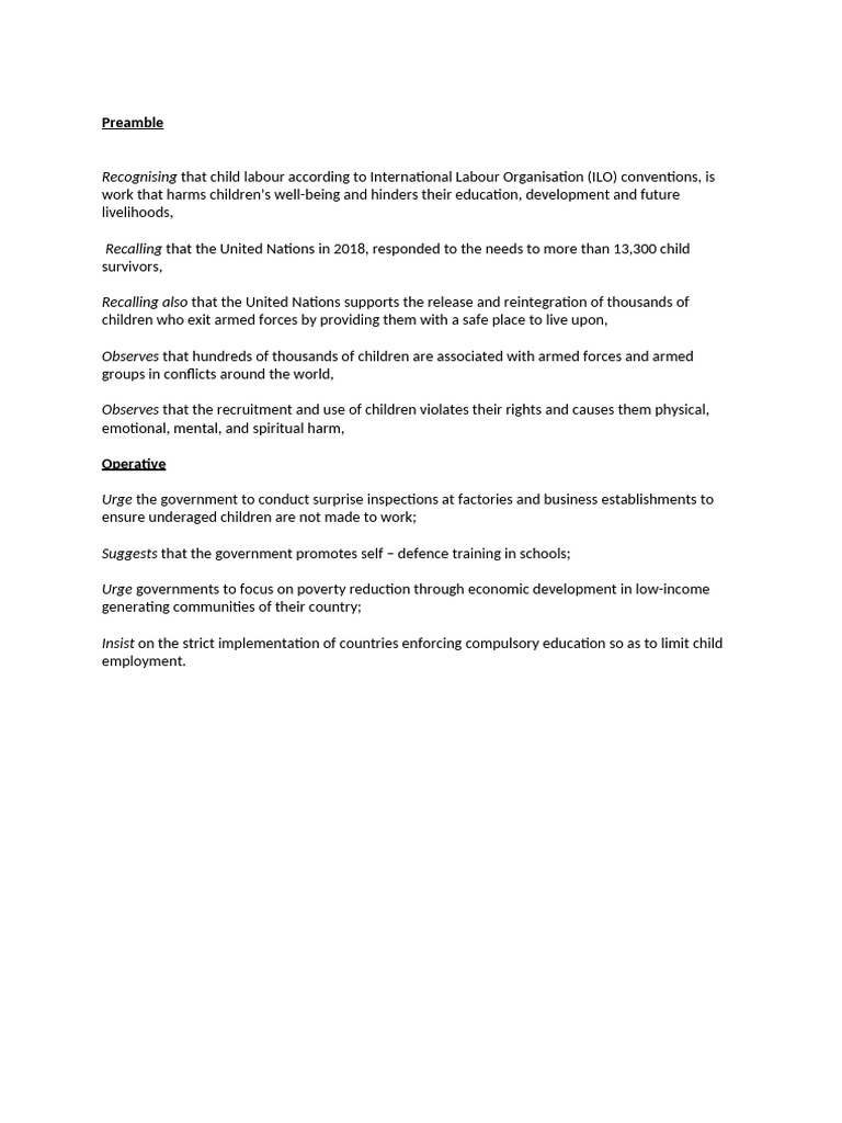 Draft Resolution Sample | PDF