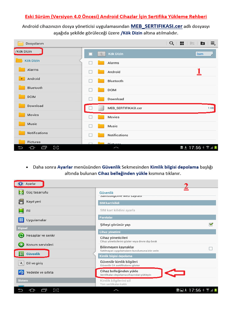 Eski Surum Android Sertifika Rehberi | PDF