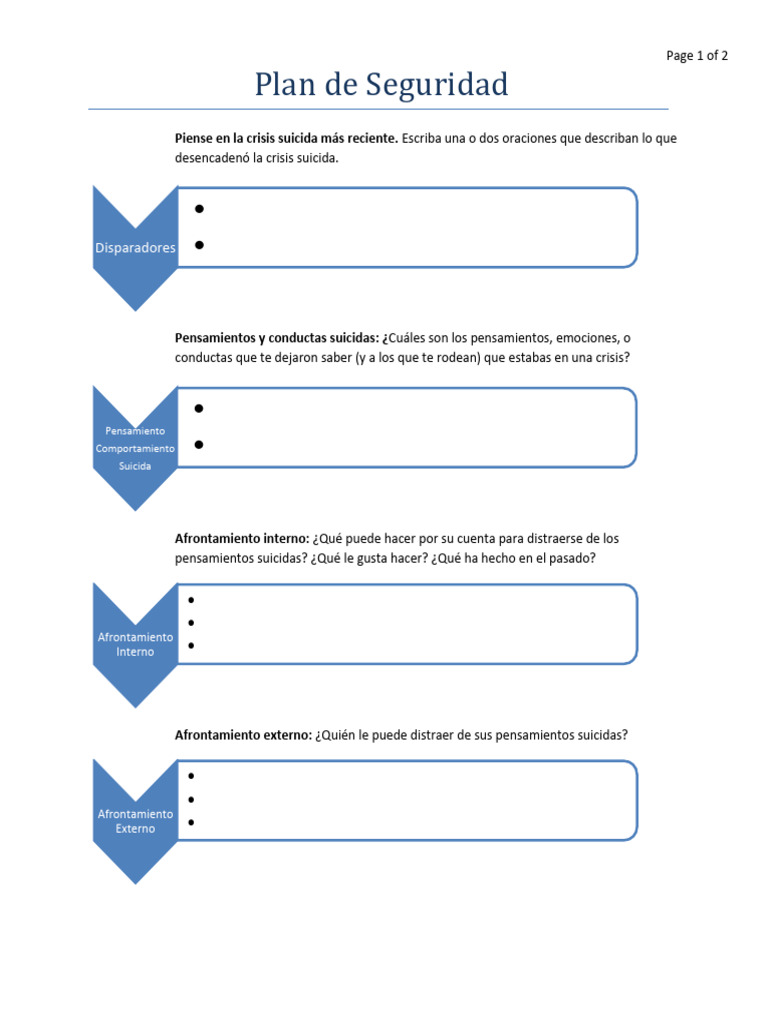 Plan de Seguridad Suicidio | PDF