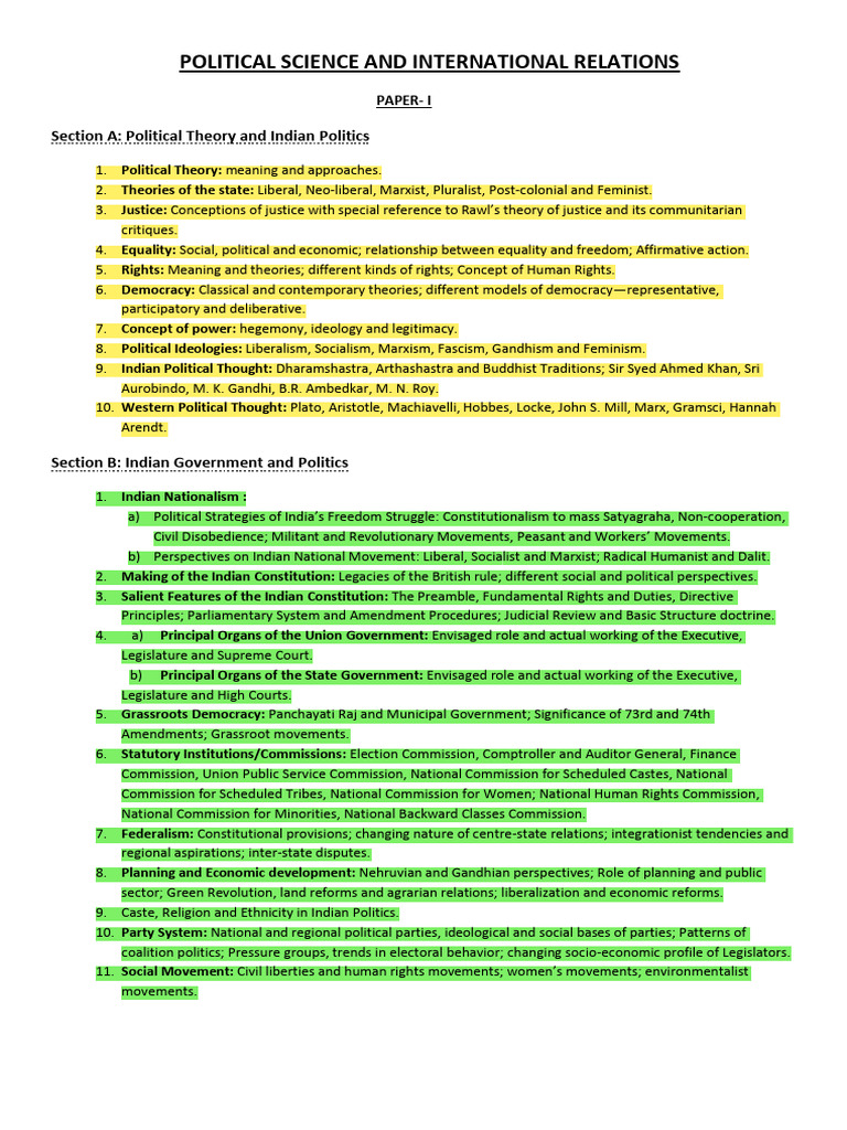 PSIR UPSC Optioal Syllabus | PDF | Political Philosophy | Marxism