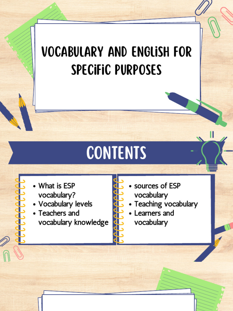 ESP Vocabulary and Teaching Strategies | PDF | Vocabulary | Neuroscience