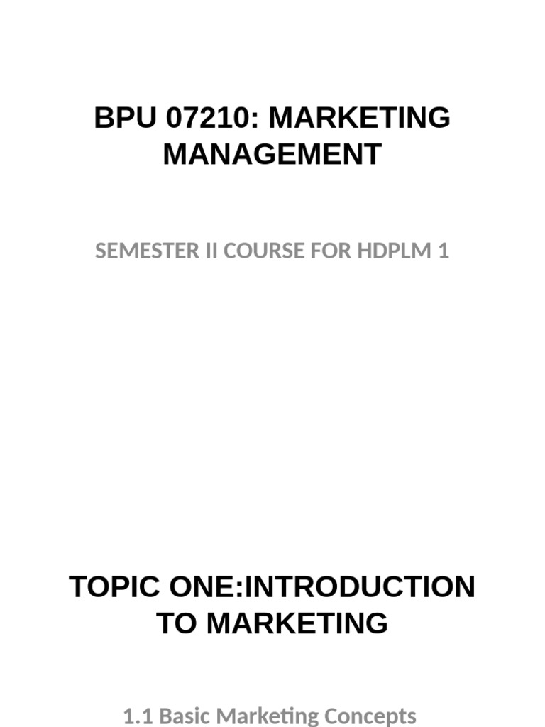 Introduction to Marketing Concepts | PDF | Marketing | Market (Economics)