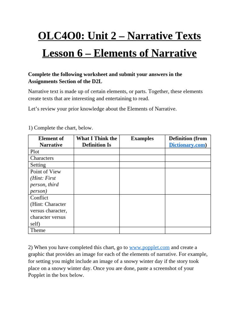 06-Elements of Narrative | PDF | Teaching Methods & Materials | Computers