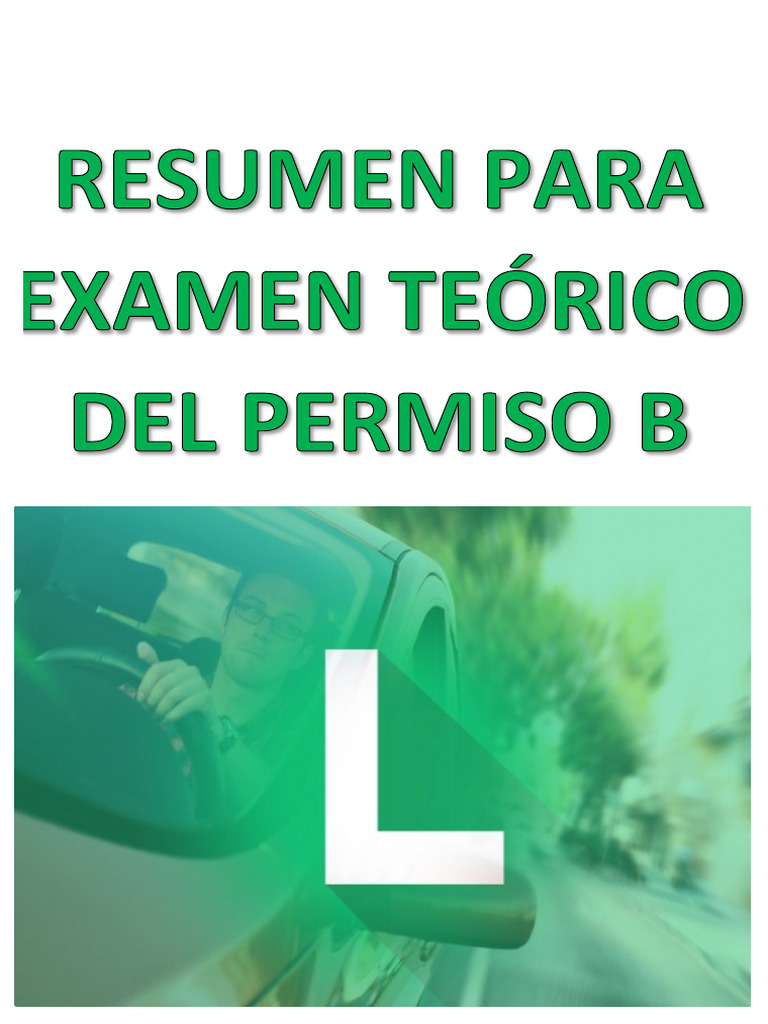 Resuemen Permiso B | PDF | Licencia de conducir | Tráfico