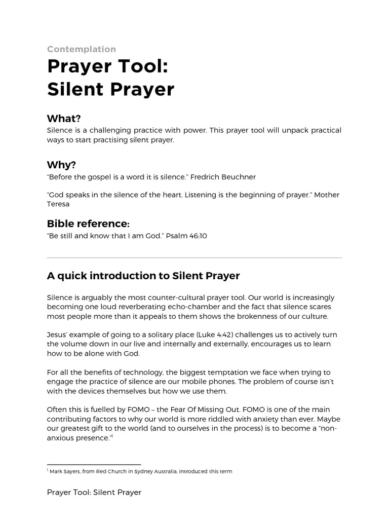 Embracing Silent Prayer Practices | PDF | Prayer
