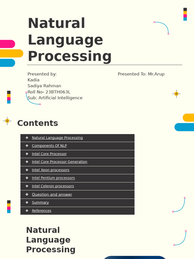Overview of Natural Language Processing | PDF | Intel | Information Science