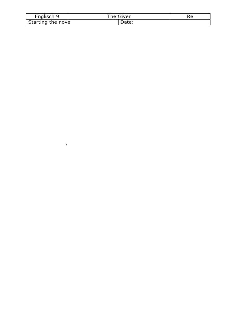 "The Giver: Comprehension Questions" | PDF | Foreign Language Studies