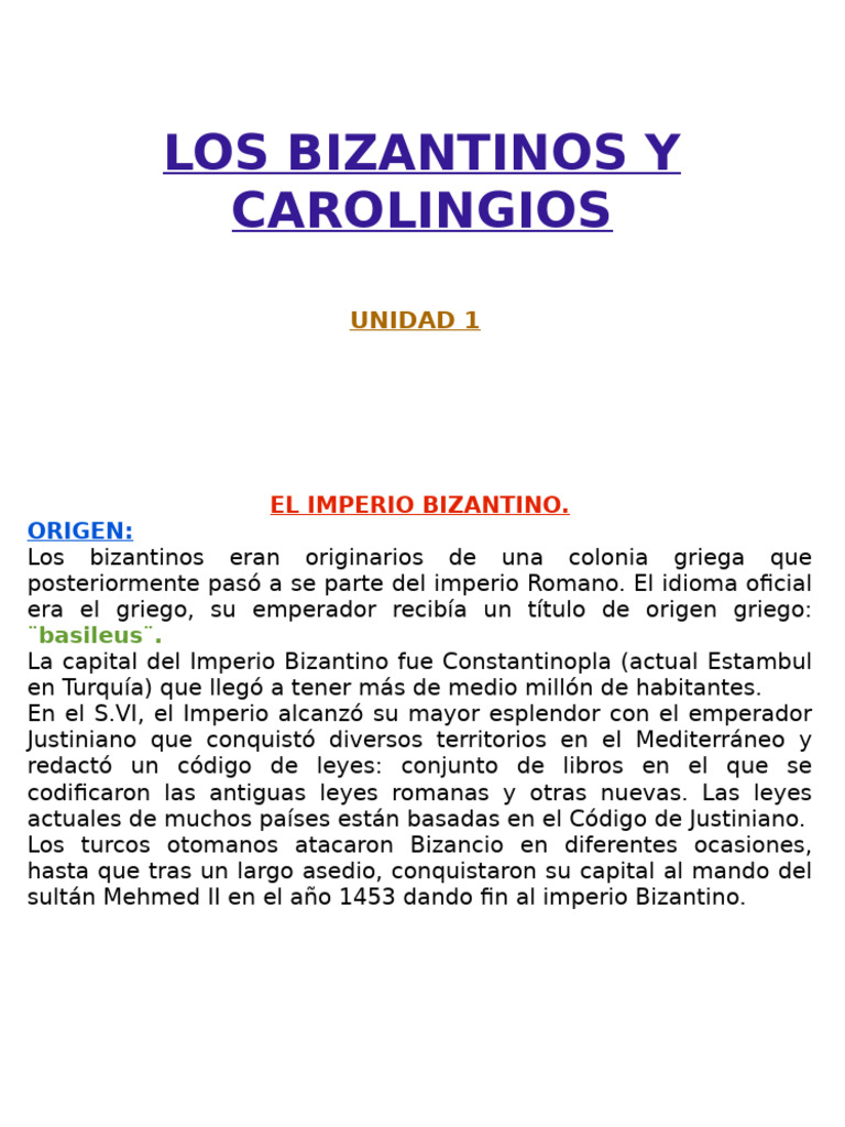 Imperios Bizantino y Carolingio | PDF | imperio Bizantino | Carlomagno
