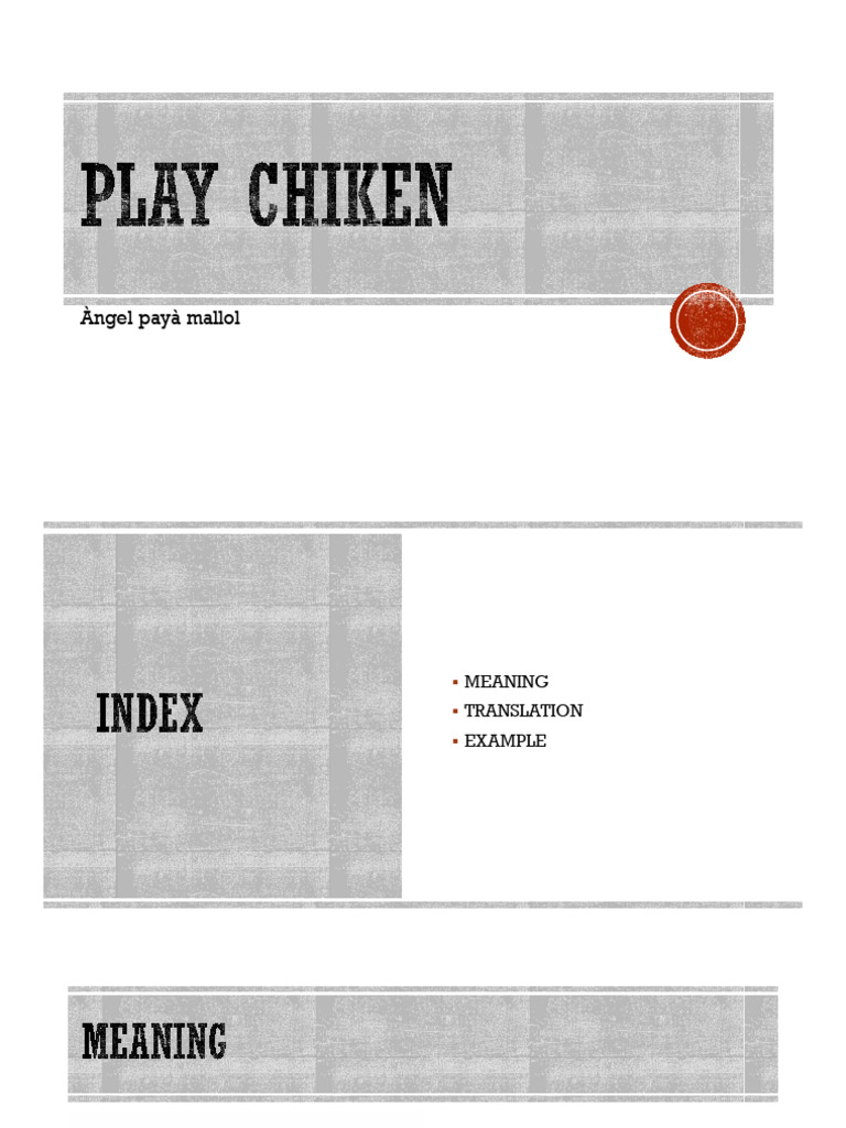 Understanding 'Playing Chicken' | PDF