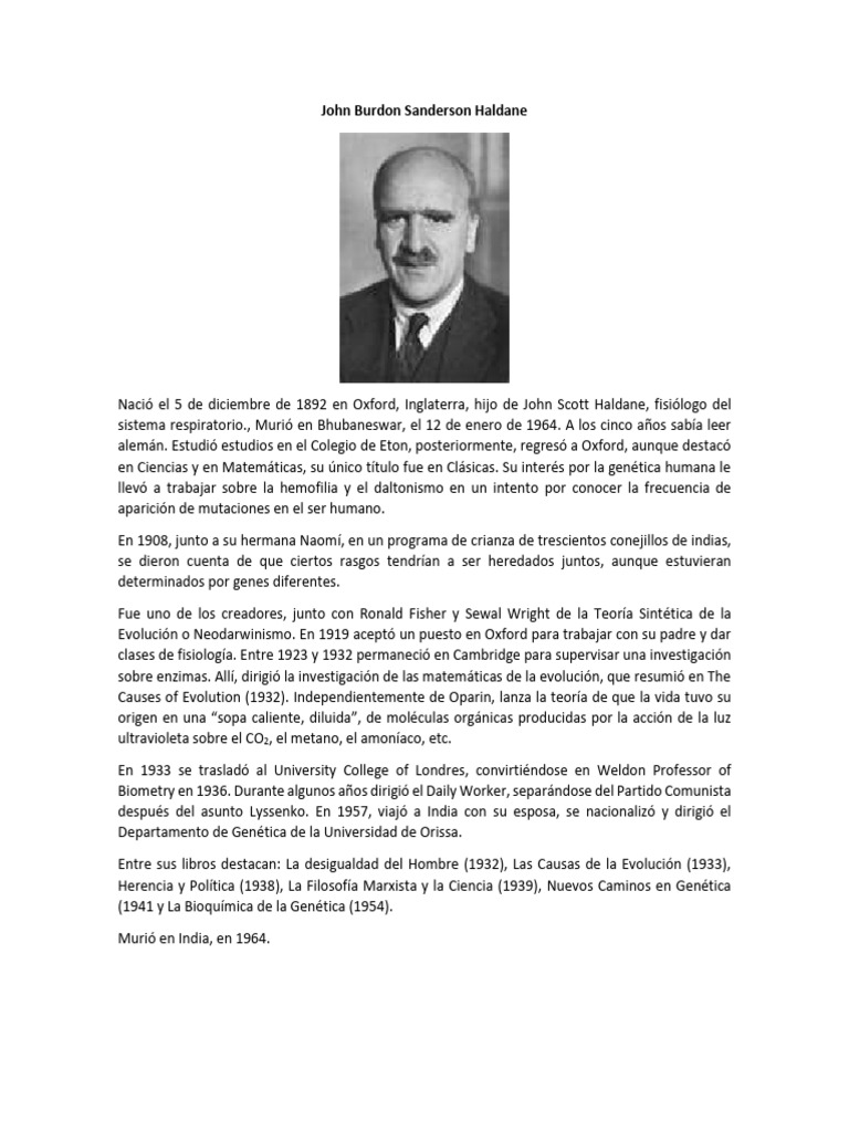 John Burdon Sanderson Haldane | PDF