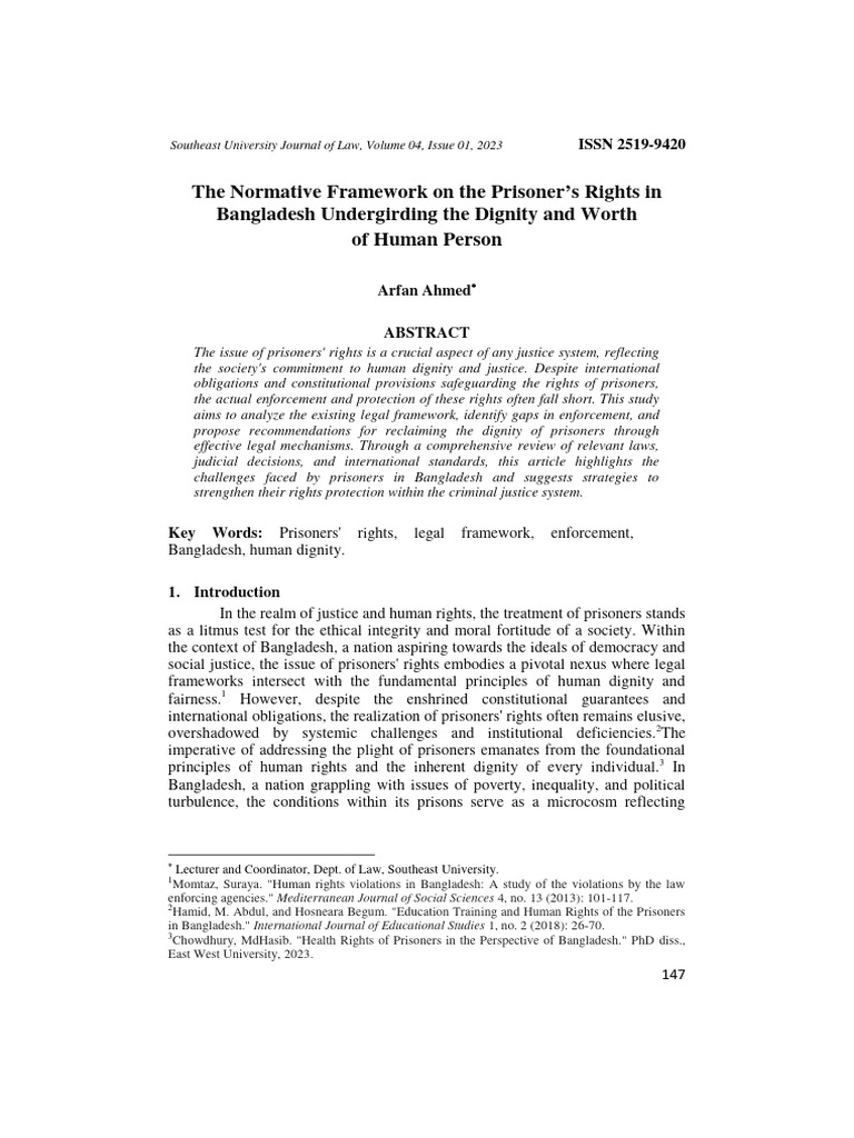 Normative Framework For Prisoner | PDF | Children's Rights | Prison