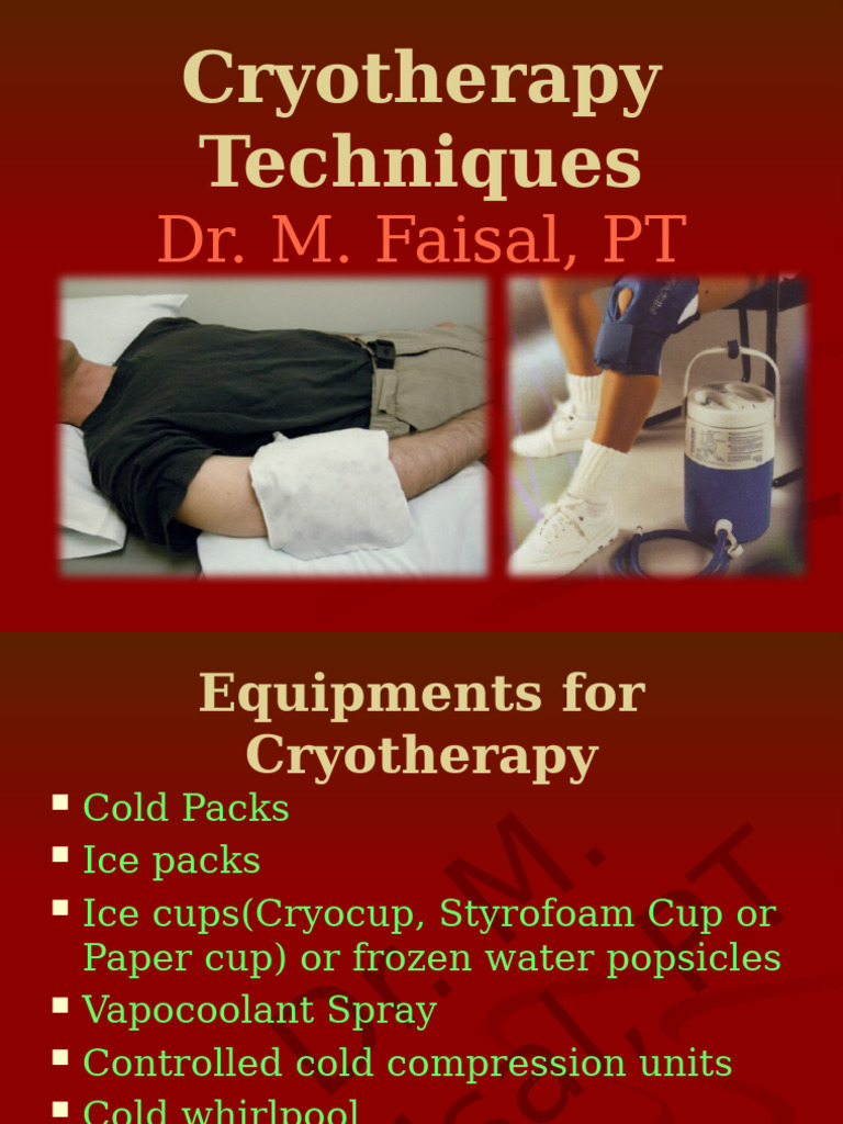 Cryotherapy Techniques | PDF | Diseases And Disorders | Medical Specialties