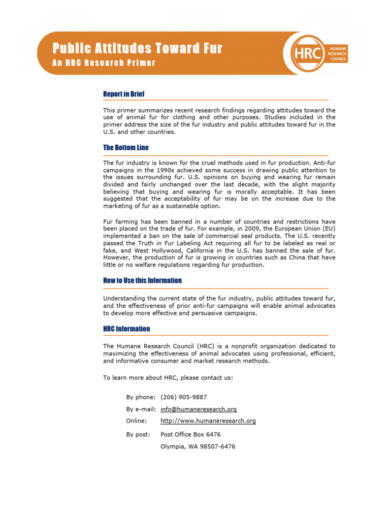 Fundamentals Fur | PDF | Animal Hair Products | Fur