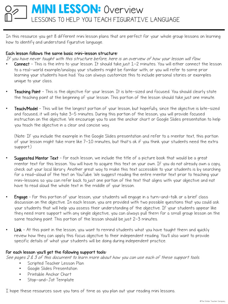 8 Mini Lessons on Figurative Language | PDF | Metaphor | Lesson Plan