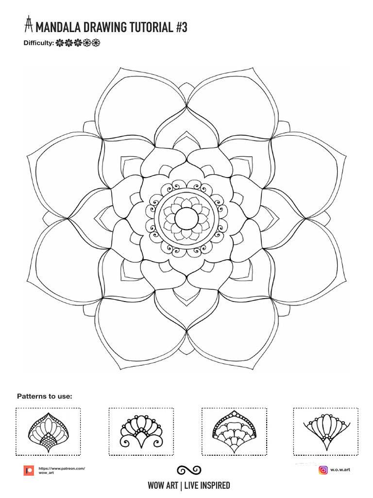 Mandala Drawing Tutorial #3 New | PDF