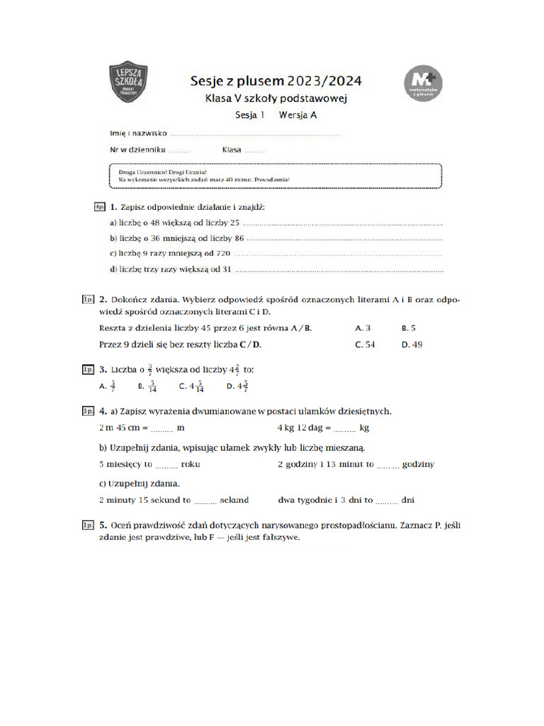 Sesja Z Plusem 5 Wersja 2 | PDF