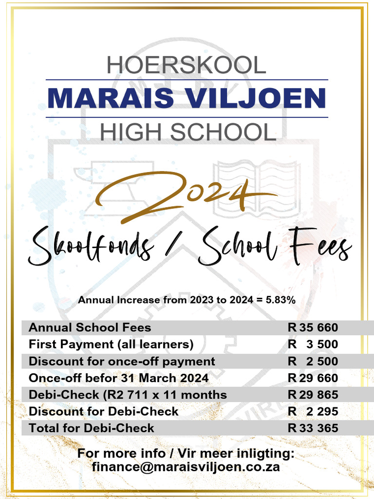 Skoolfonds / School Fees Skoolfonds / School Fees: For More Info / Vir ...