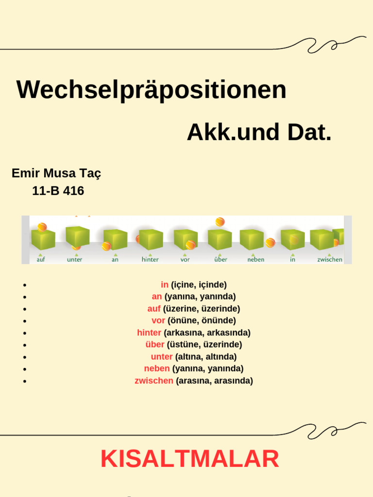 Wechselpräpositionen: Akk - Und Dat | PDF