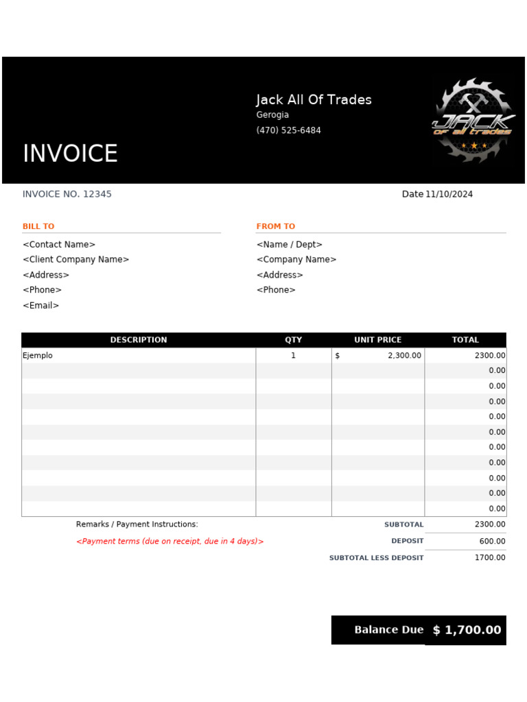 Minimal Invoice Template Gray Excel | PDF | Invoice | Accounting