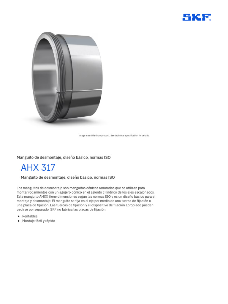AHX 317 - Manguitos de Desmontaje - SKF | PDF | Red mundial | Internet y web