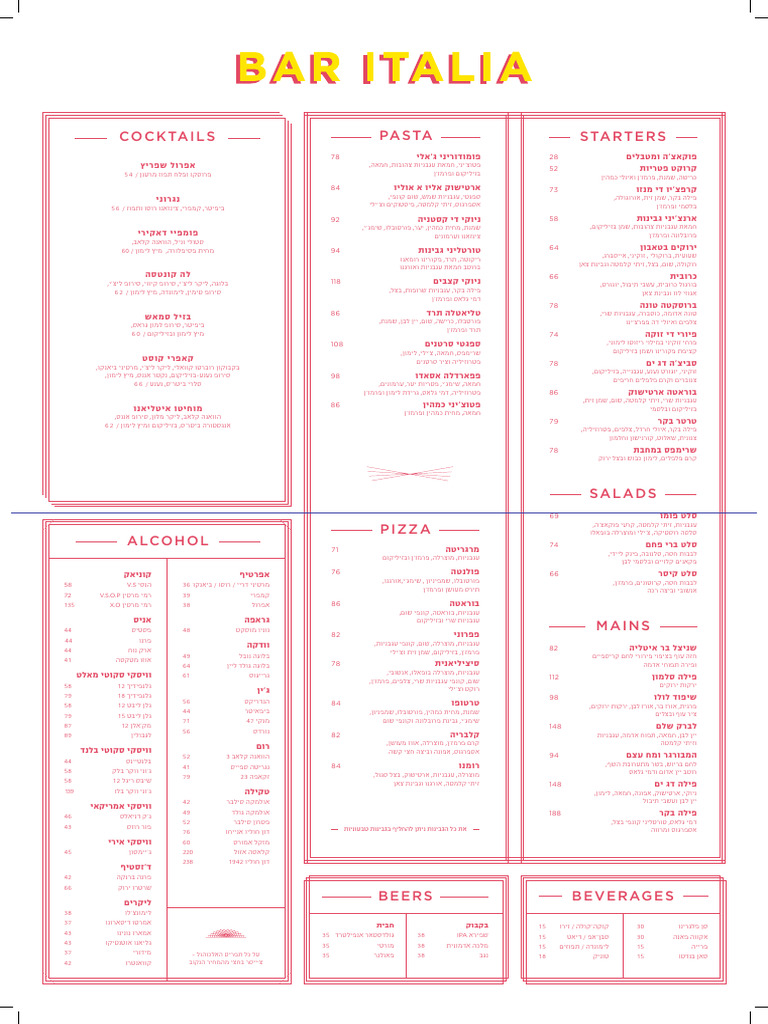 Bar-Italia Menu Evning 42-2 | PDF